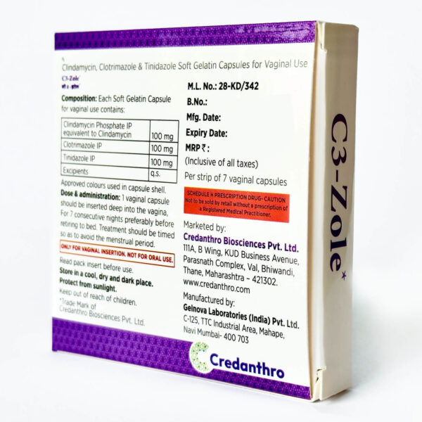 C3 Zole – Clindamycin, Clotrimazole & Tinidazole Soft Gelatin Capsules ...